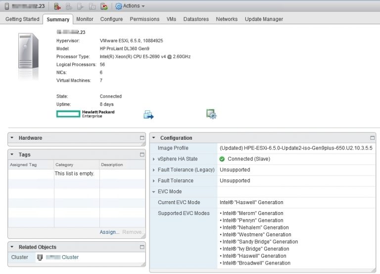 How to enable EVC (Enhanced vMotion Compatibility) on VMWare cluster v6 ...