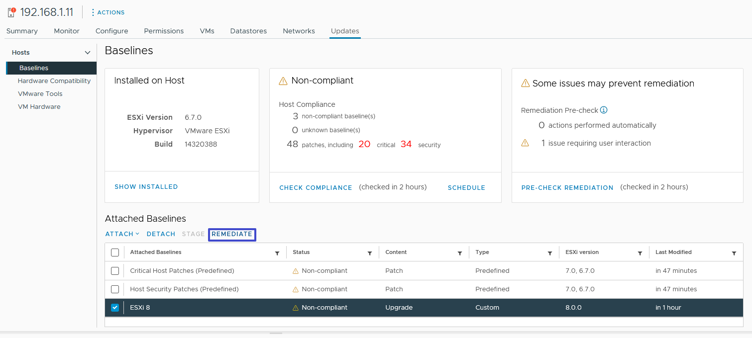 Upgrade Vmware Vsphere From Version 67 To 8 It React
