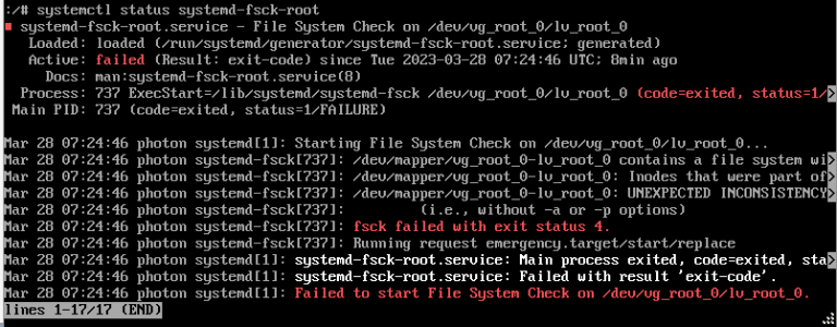 vCenter 7 [FAILED] - Failed to start file system check - IT-REACT
