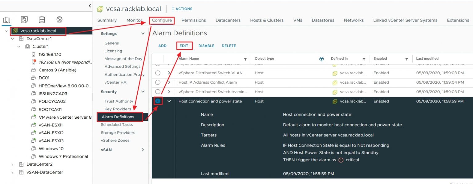 How to Configure Email Notifications and Alarms in VMware vCenter 8 ...